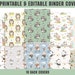 Animal Binder Cover, 10 Printable & Editable Covers+spines, Binder ...