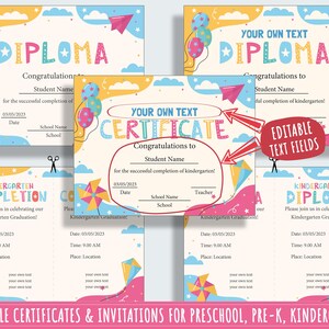 Preschool and Kindergarten End of Year Celebration Kit: 37 Editable ...