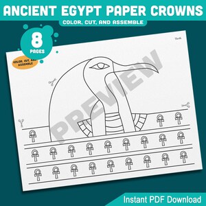 Ancient Egypt Paper Crown Templates – 4 Fun Printable Headband Designs ...