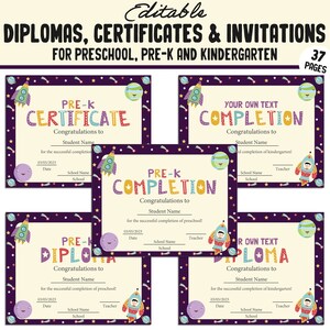 37 Editable Pre K Graduation Diploma, Preschool, Kindergarten ...