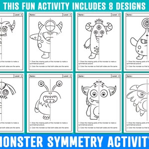 Monster Symmetry Worksheet, Monster Theme Lines of Symmetry Activity ...