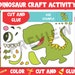Cute Dinosaur Craft Activity Color, Cut, and Glue for Prek to 2nd Grade ...