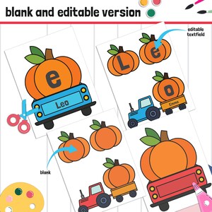 Fall Pumpkin Name Craft Activity: Halloween Bulletin Board, 36 Pages, 2 ...