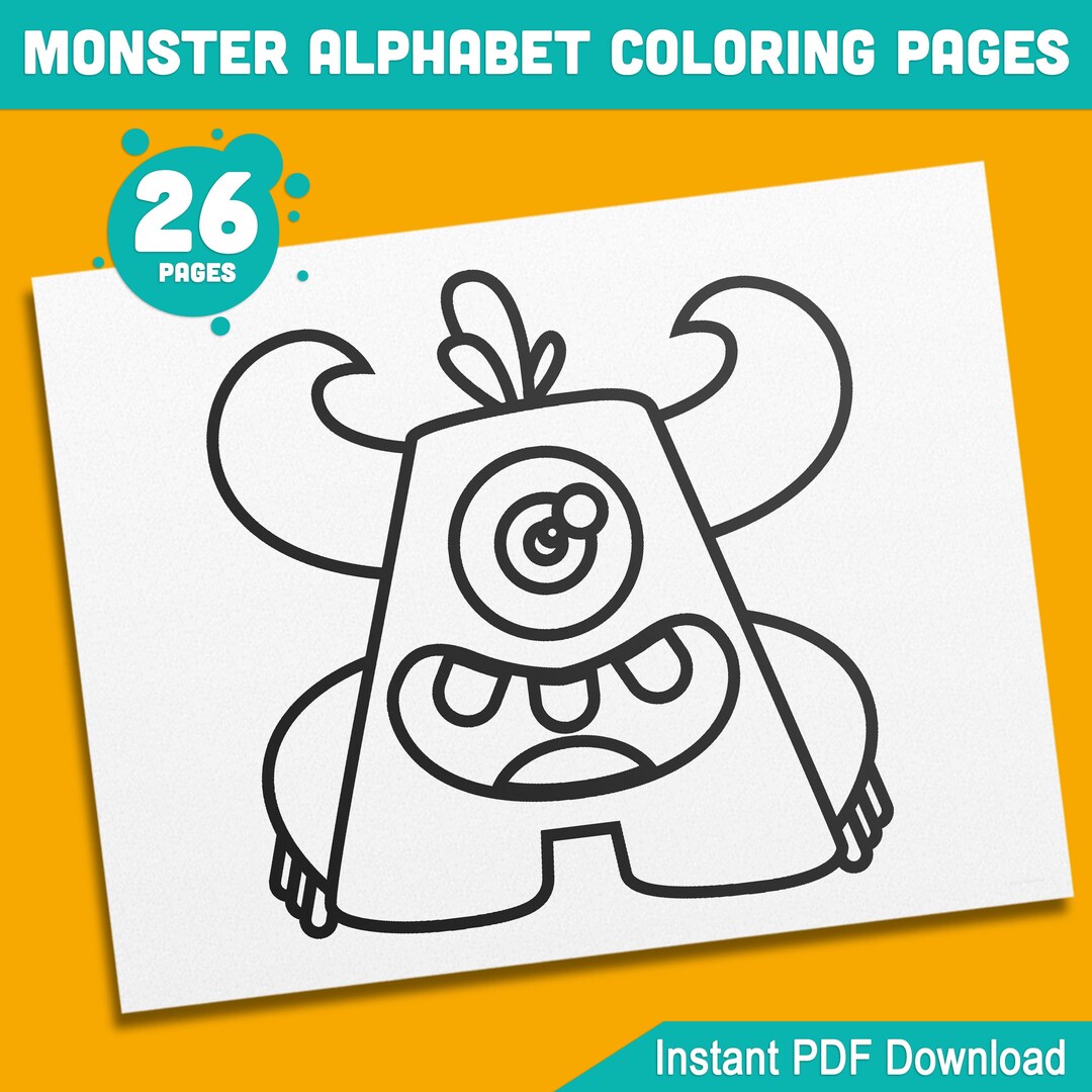 Halloween Monster Alphabet Coloring Pages for Kids – Fun & Educational ...