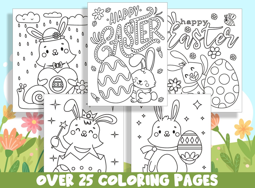 Easter Bunny Coloring Pages, 25 Printable Cute and Adorable Easter ...