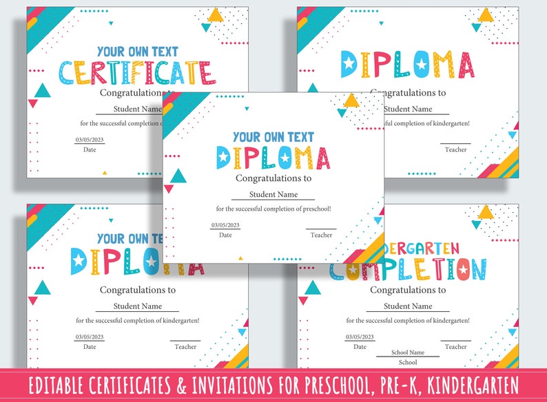 Modern-themed Preschool and Kindergarten End-of-year Celebration Kit ...