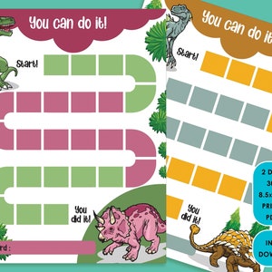 Printable Dinosaur Reward Chart: Tyrannosaurus Rex & Triceratops ...