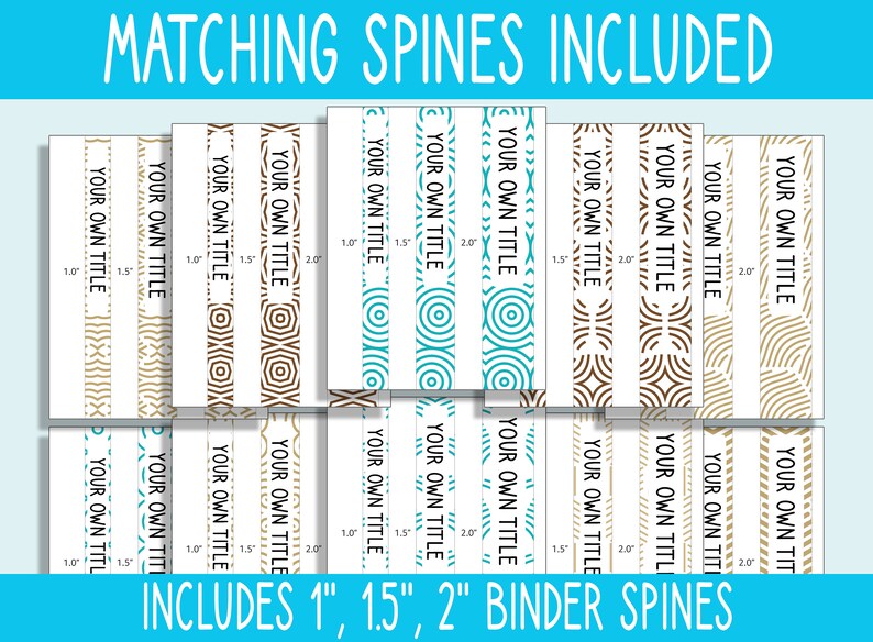 10 Editable Line Pattern Binder Covers Includes 1 1.5 - Etsy