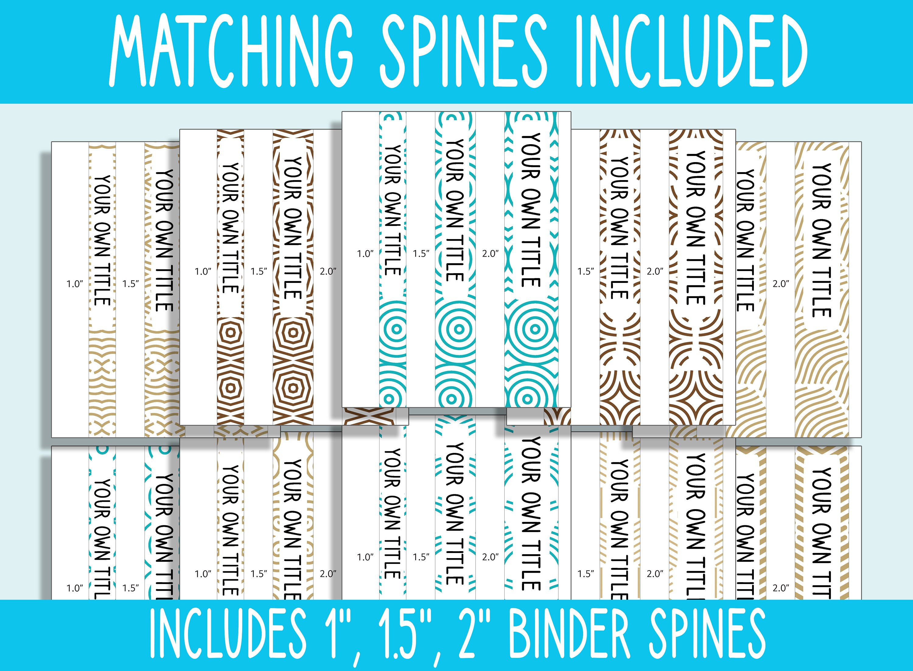 10 Editable Line Pattern Binder Covers Includes 1 1.5 - Etsy