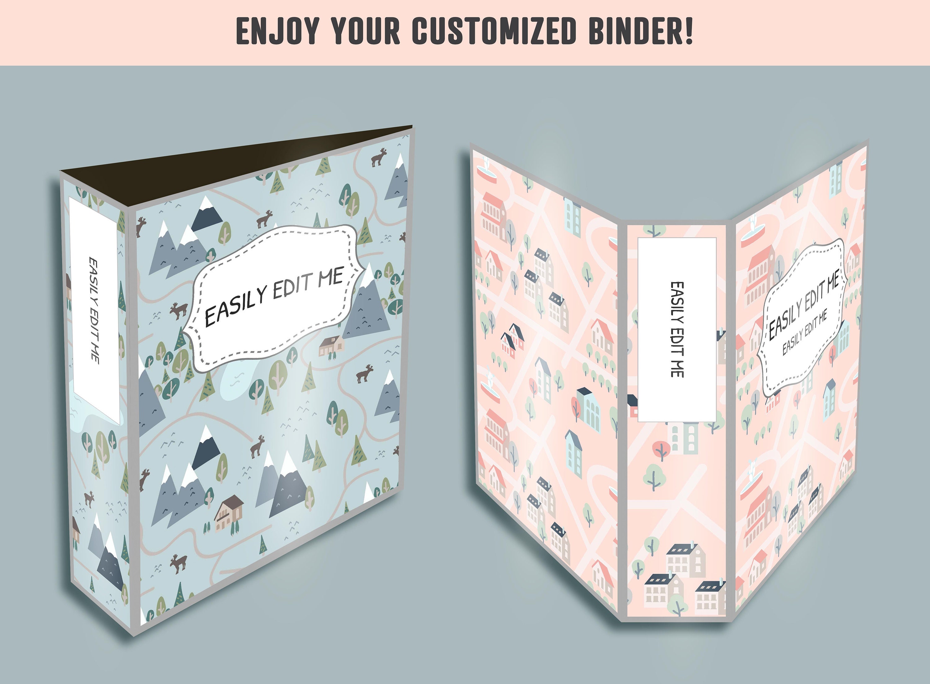Adventure Binder Cover, 10 Printable & Editable Binder Covers Spines ...