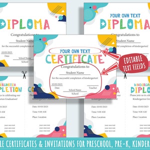 Diploma, Certificate, and Invitation Collection: 37 Editable Pages for ...