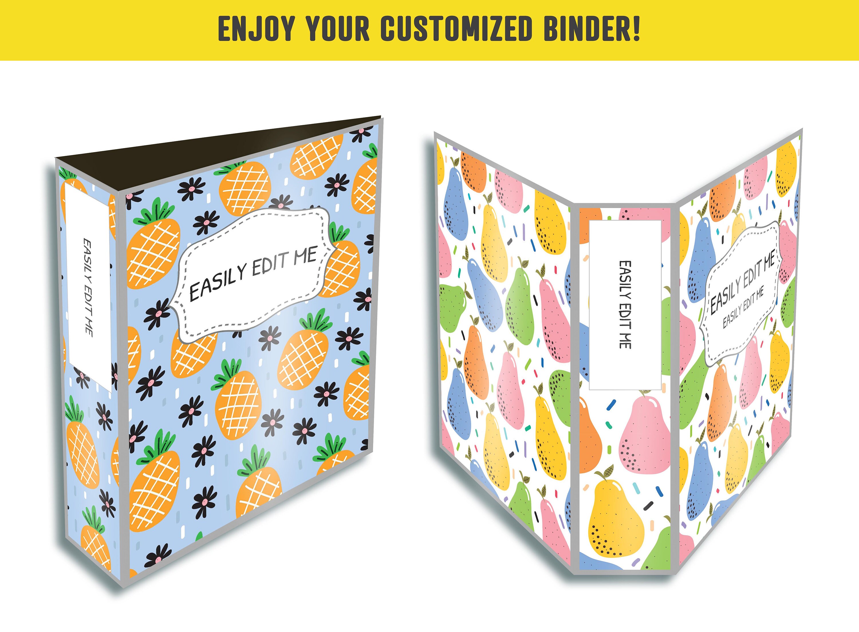 Summer Binder Cover 10 Printable & Editable Coversspines - Etsy