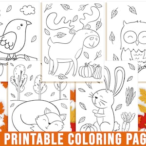 Autumn Coloring Book for Kids: High-resolution PDF With Fall Leaves ...