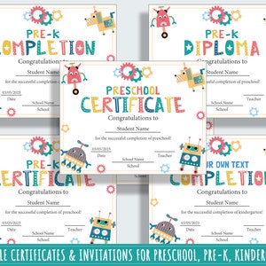 Robot-themed Preschool and Kindergarten End-of-year Celebration Kit: 37 ...
