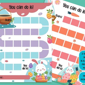 Printable Easter Bunny Reward Chart for Kids, Fun Easter Egg Hunt Chore ...