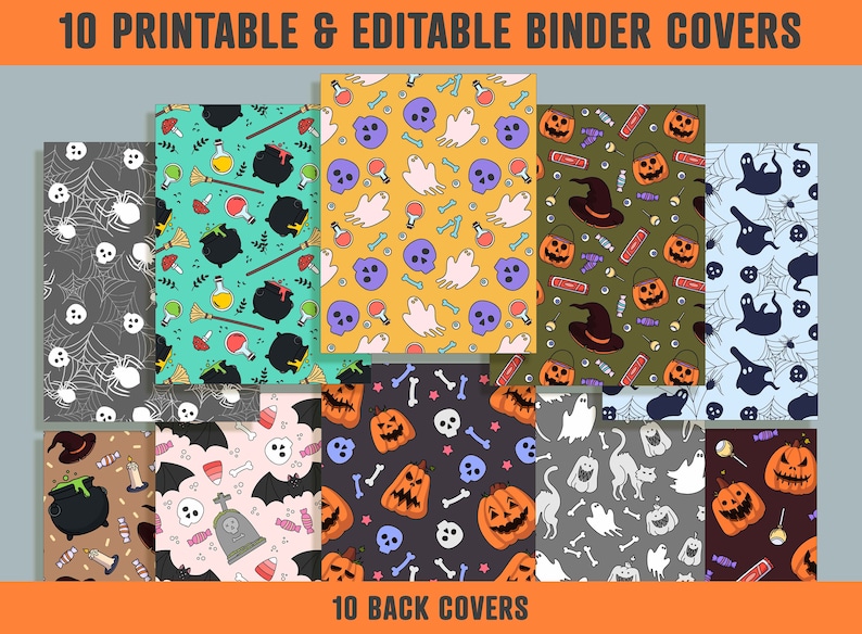 Halloween the Holiday of the Dead Binder Cover, 10 Printable & Editable ...