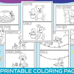 Opposite Coloring Pages, 40 Printable Animal Opposite Coloring Pages ...