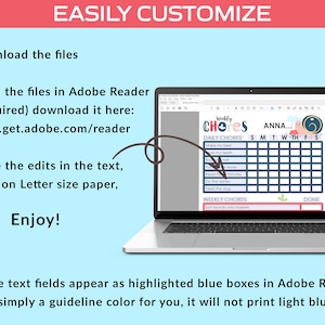 Get Organized This Spring With a Printable and Editable Chore Chart for ...