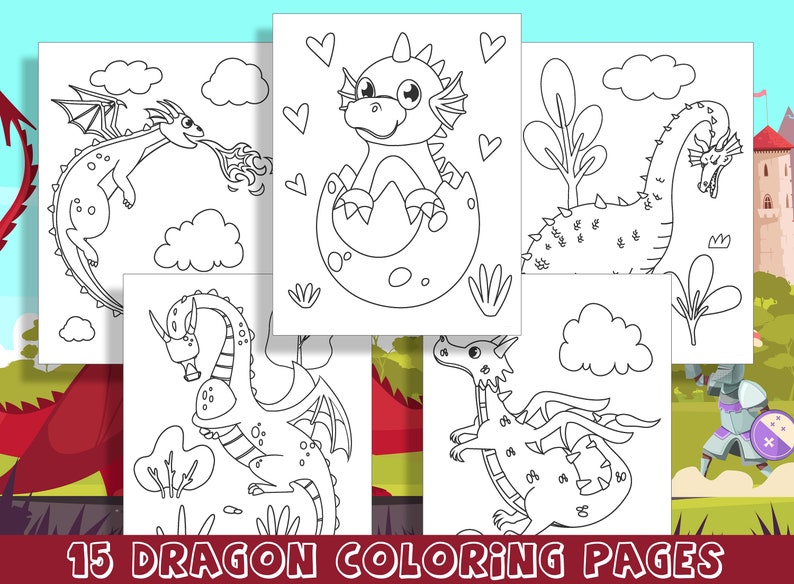 15 Adorable Dragon Coloring Pages for Preschool and Kindergarten Fun ...