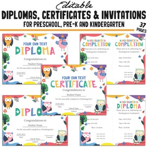37 Editable Kindergarten, Pre-k, and Preschool Certificates of ...