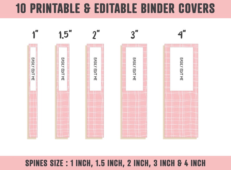 Binder Labels 10 Printable & Editable Binder Coversspines - Etsy