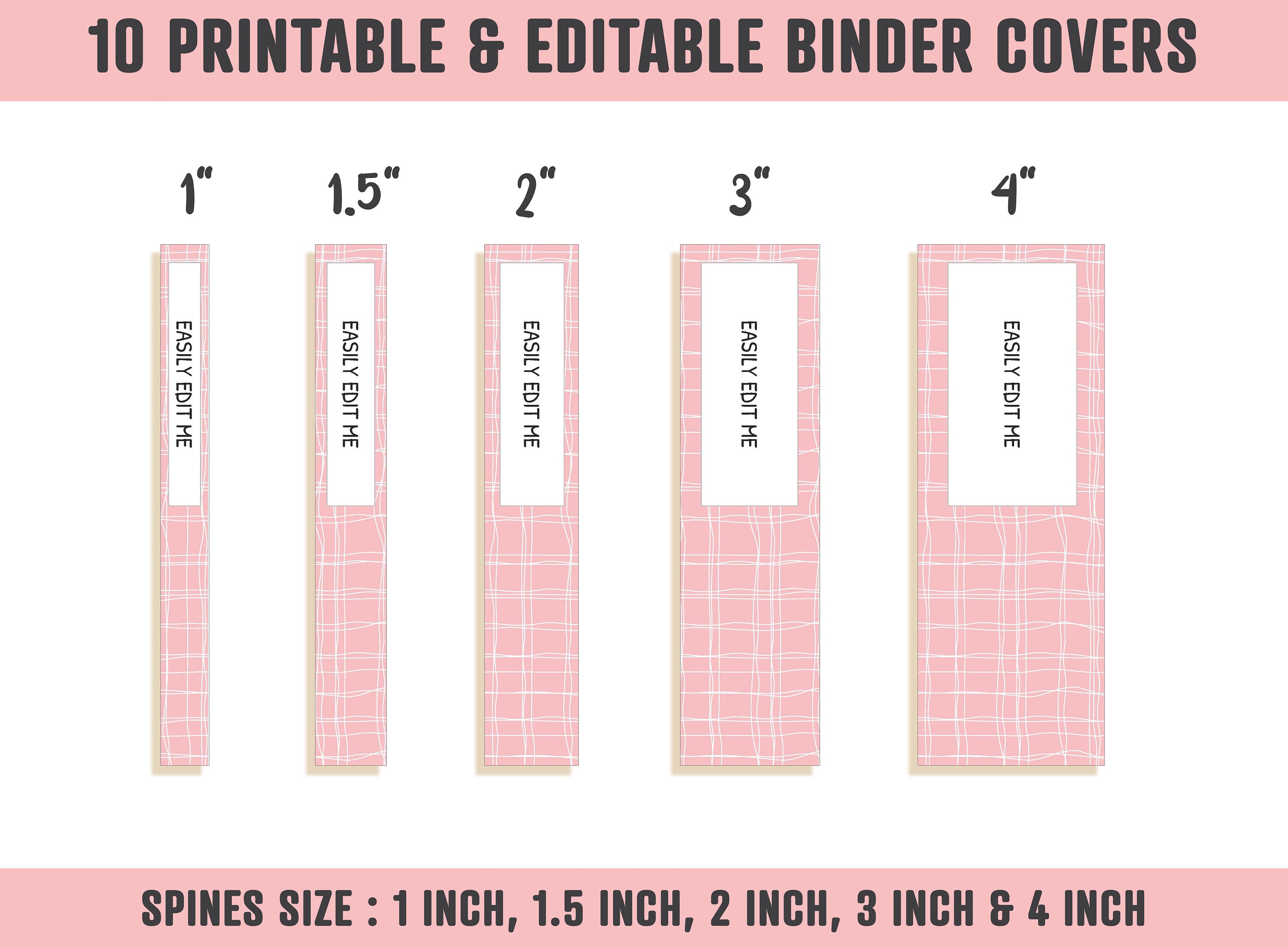 Binder Labels 10 Printable & Editable Binder Coversspines - Etsy