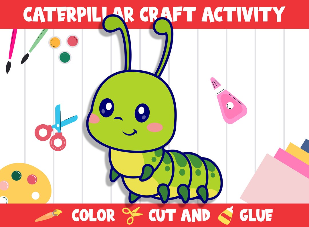Cute Caterpillar Craft Activity - Color, Cut, and Glue for Prek to 2nd ...