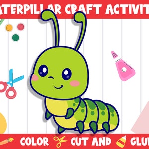Cute Caterpillar Craft Activity - Color, Cut, and Glue for Prek to 2nd ...