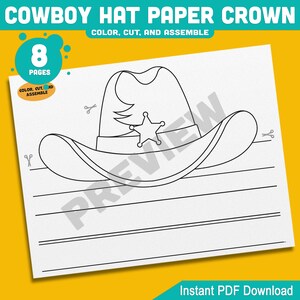 Cowboy and Cowgirl Paper Crowns – Fun Western Headbands and Party Hats ...
