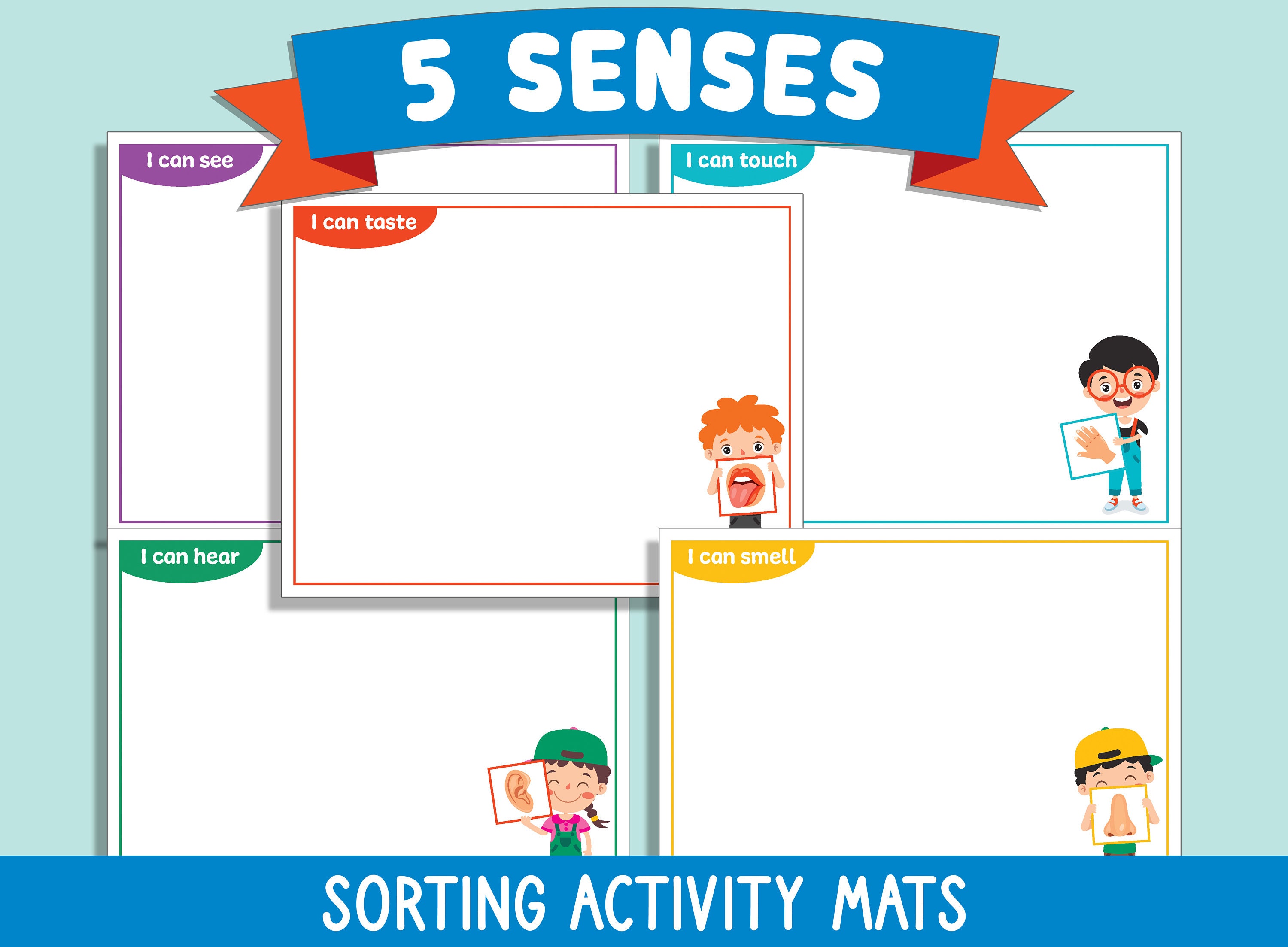 Five Senses Sorting Set for Preschool, Pre-k, and Kindergarten ...