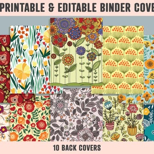 Flower Binder Cover Templates, 10 Printable & Editable Binder Covers ...
