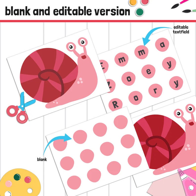 Snail Name Craft Activity: Spring/back to School Bulletin Board, 40 ...