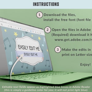 Binder Cover Music, 10 Printable/editable Covers+spines, Teacher/school ...