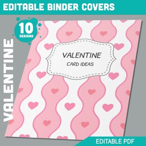 Valentine Binder Covers, 10 Printable & Editable Binder Covers+spines ...