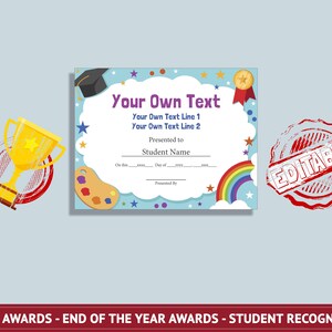 Editable Student Awards, End of the Year Classroom Awards - Student ...