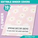 Flower Binder Cover, 10 Covers+spines, Binder Cover Printable, Editable ...