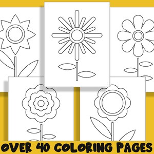 Spring Flowers Coloring Book, 40 Printable Coloring Pages for Kids a ...