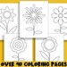 Spring Flowers Coloring Book, 40 Printable Coloring Pages for Kids a ...