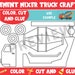 Cement Mixer Truck Craft Activity - Color, Cut, and Glue for Prek to ...