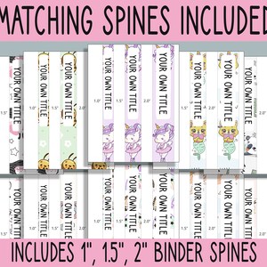 10 Editable Girls Binder Covers, Includes 1", 1.5", 2" Spines ...