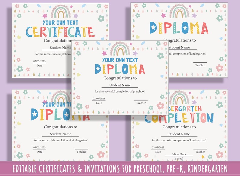 Diploma Certificate and Invitation Templates for - Etsy