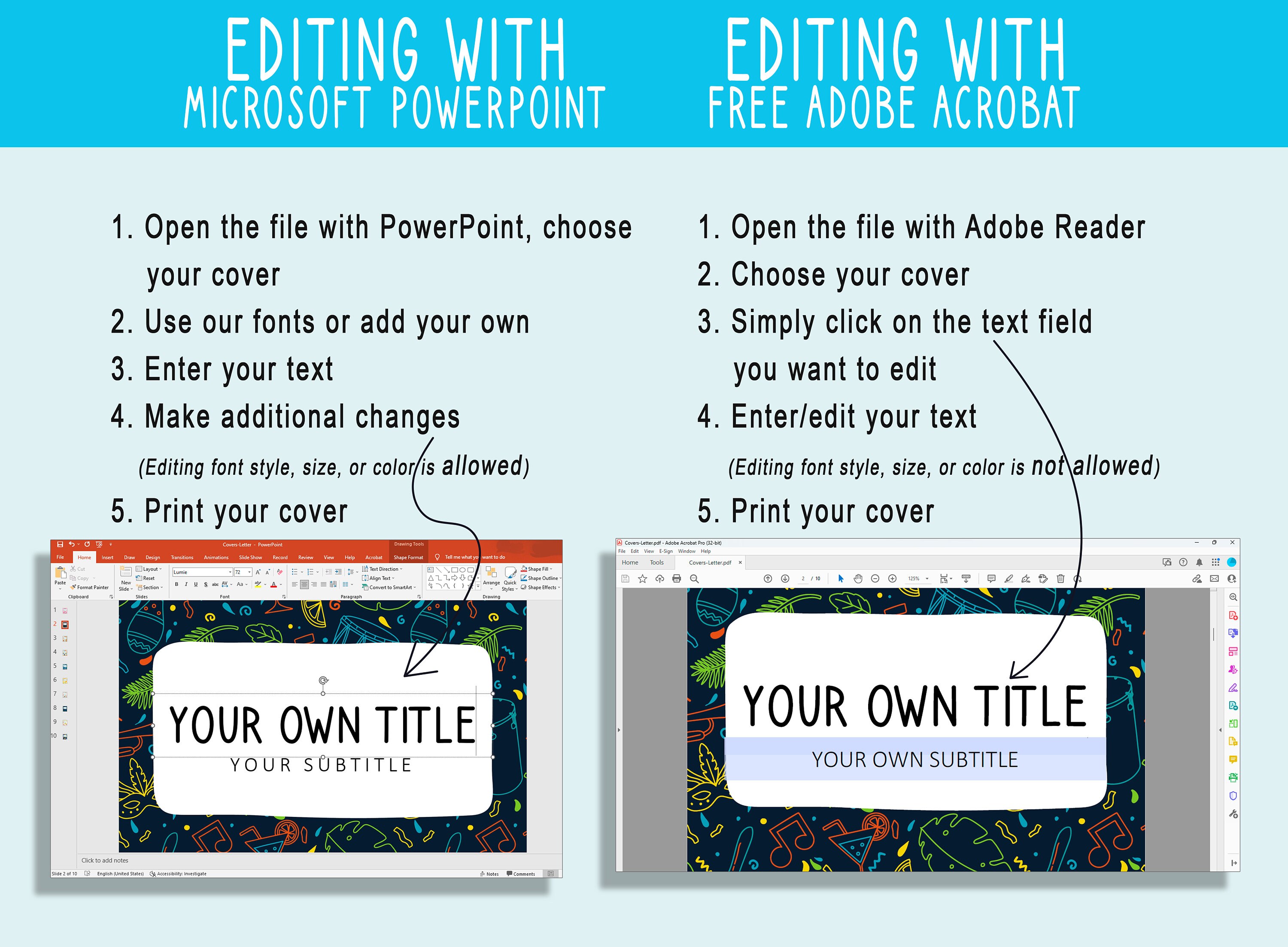 10 Editable Spring Flower Binder Covers, Includes 1", 1.5",2" Spines ...