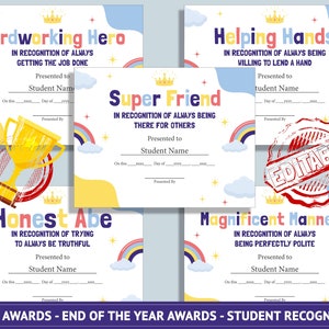 26 Editable Classroom Awards - End of the Year Awards - Student ...