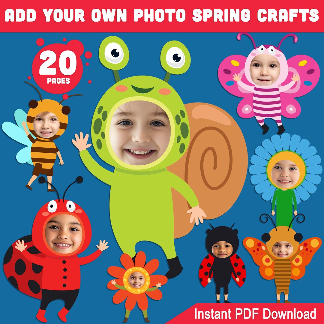 Add Your Own Face Spring Photo Body Clipart Templates: 20 Cute Designs ...