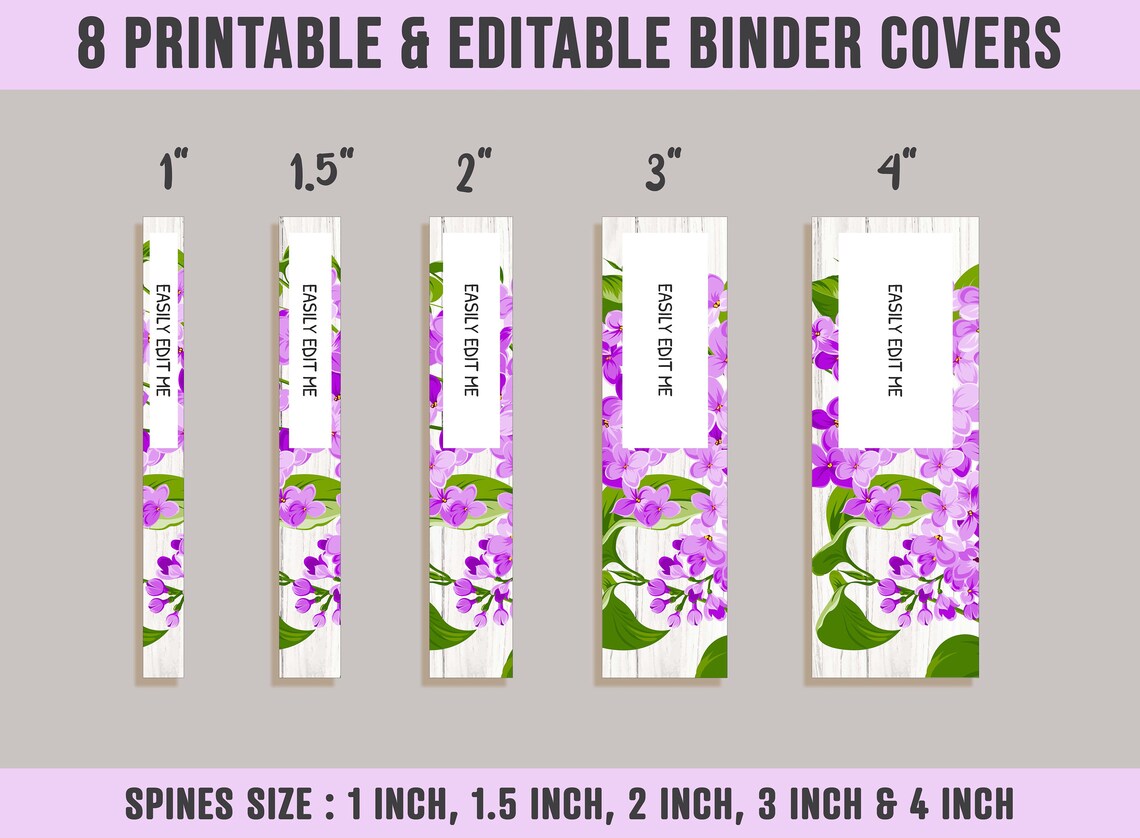 Editable Binder Covers 8 Printable & Editable Binder - Etsy