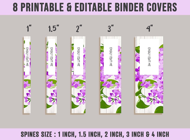 Editable Binder Covers, 8 Printable & Editable Binder Coversspines ...