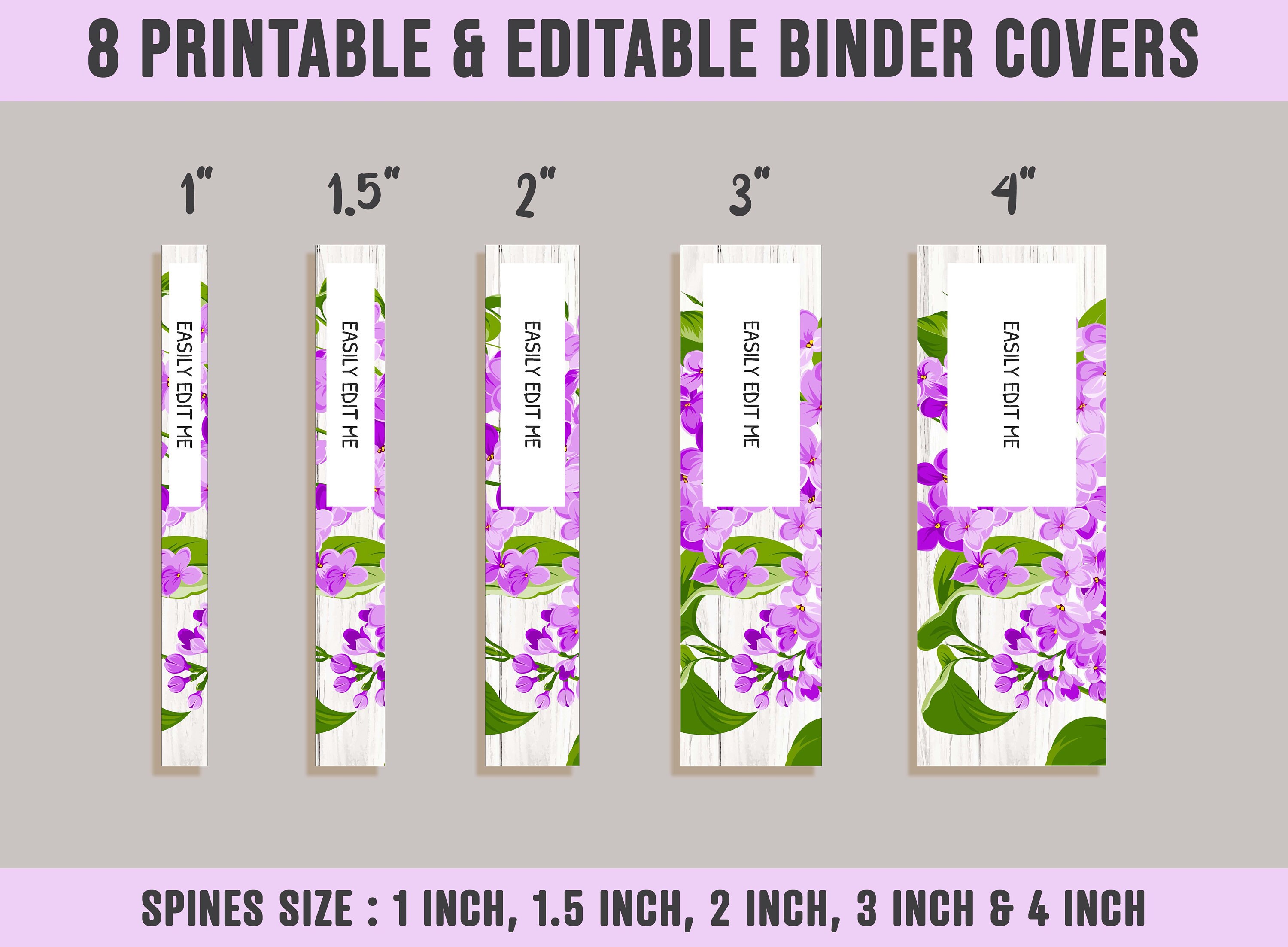 Editable Binder Covers, 8 Printable & Editable Binder Coversspines ...