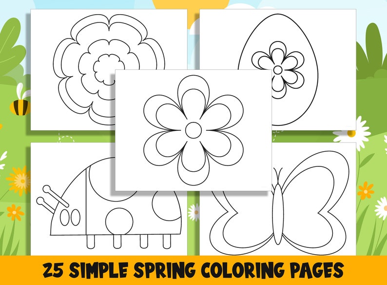 Simple Spring Coloring Pages: 25 Fun Designs for Preschool ...