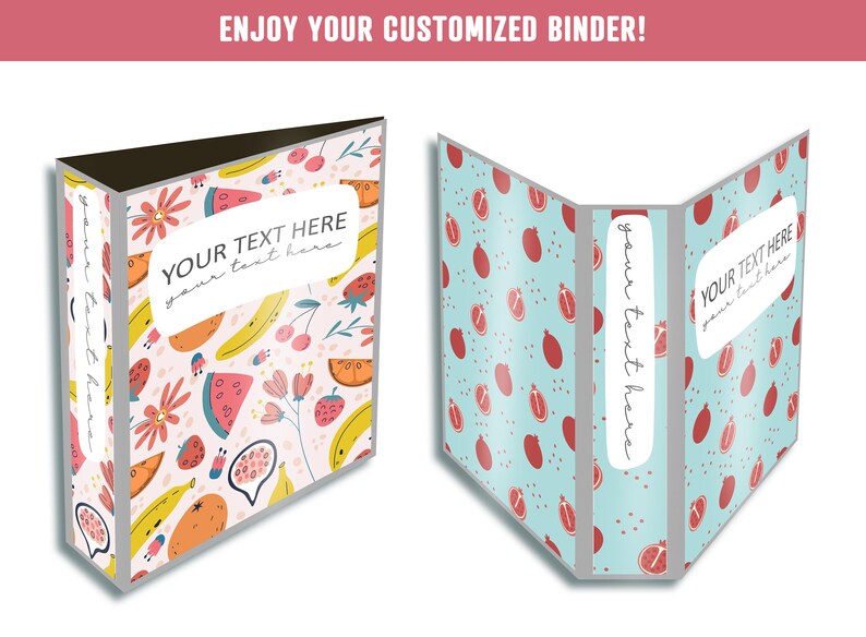 Powerpoint Binder Covers, 10 Printable/editable Fruit Binder ...