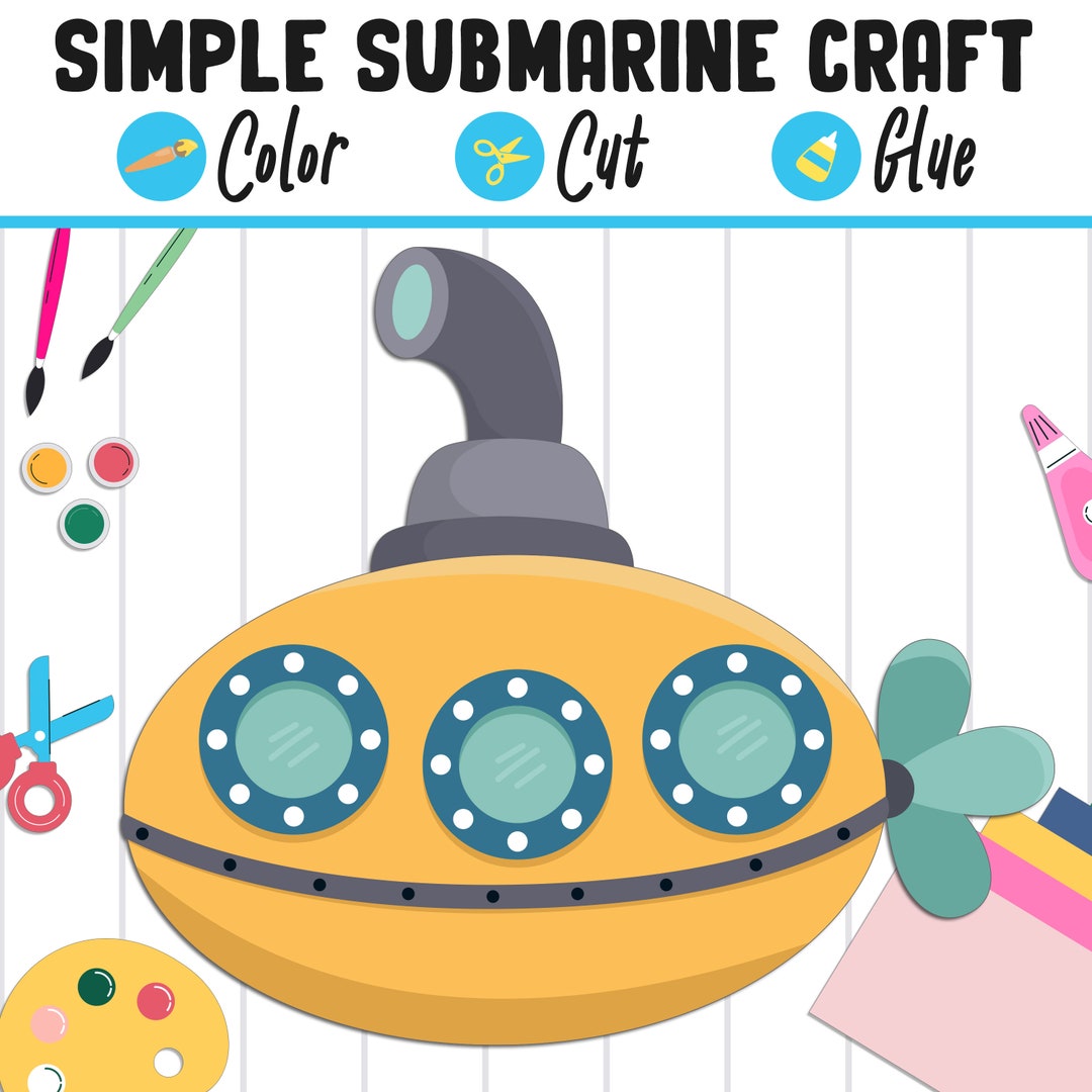 Simple Submarine Craft for Kids: Color, Cut, and Glue, a Fun Activity ...